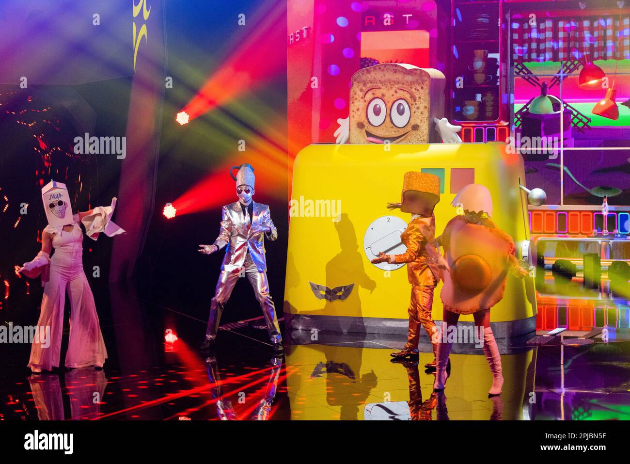 Cologne, Germany. 01st Apr, 2023. The character "The Toast" is on stage ...
