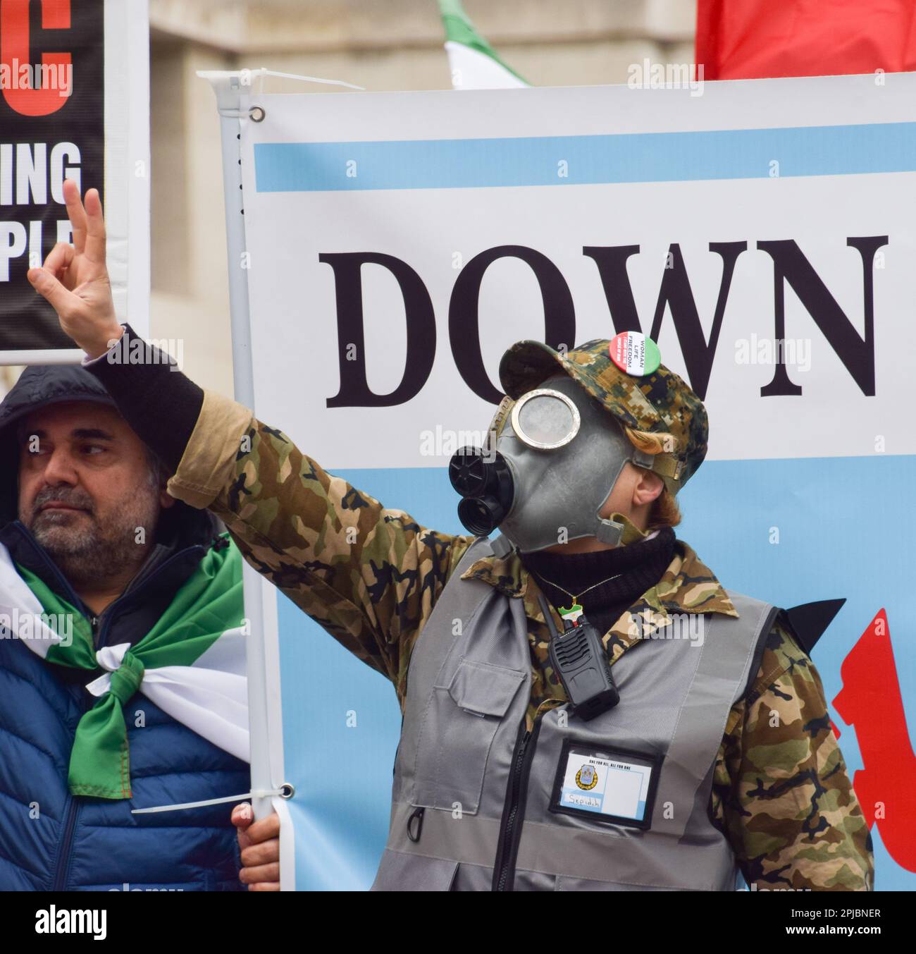 London, UK. 1st April 2023. Demonstrators gathered outside Downing ...
