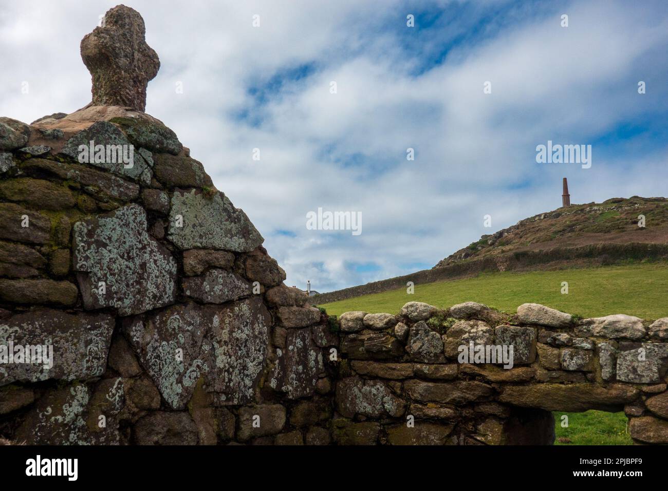 Cape Cornwall Medieval chapel called St Helen's Chapel Stock Photo - Alamy