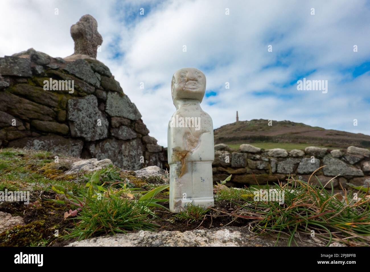 Cape Cornwall Medieval chapel called St Helen's Chapel Stock Photo - Alamy