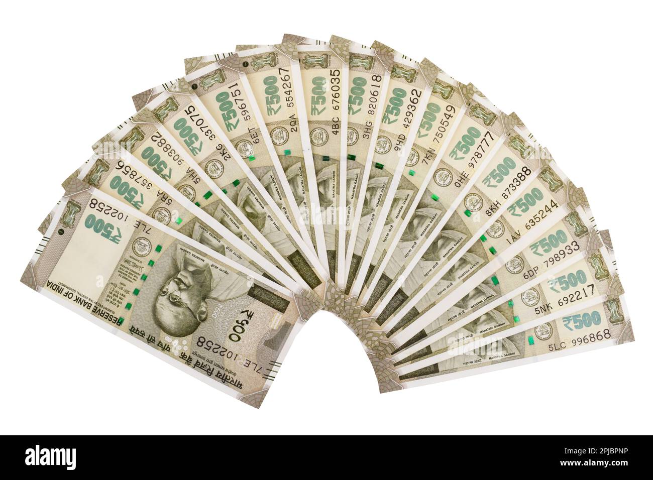 Indian currency note isolated on white background with clipping path ...