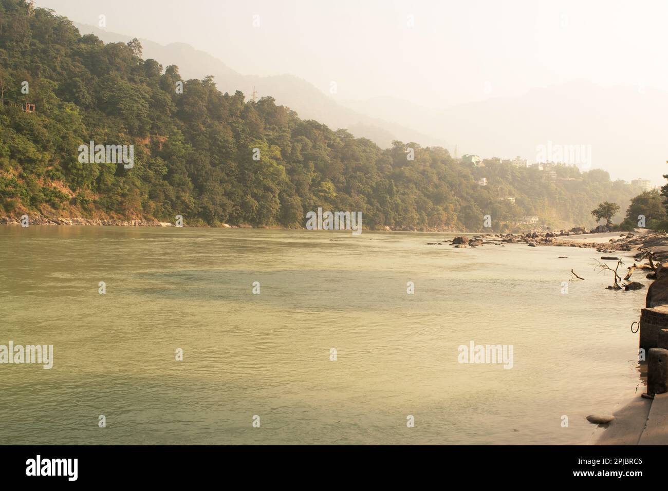 View of ganga river and mountains of rishikesh uttarakhand Stock Photo ...