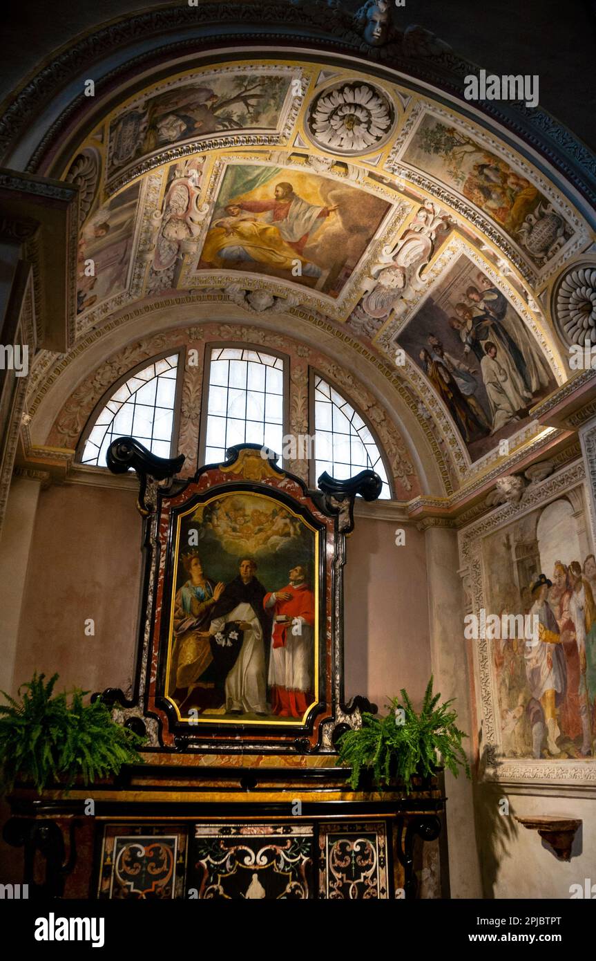 Hand painted frescos in Saint Andrea Apostle's Church in Brunate ...