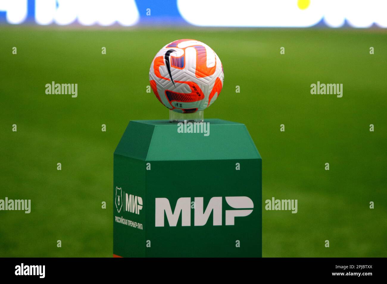 Saint Petersburg, Russia, 1 April 2023: Football. Russian Premier ...