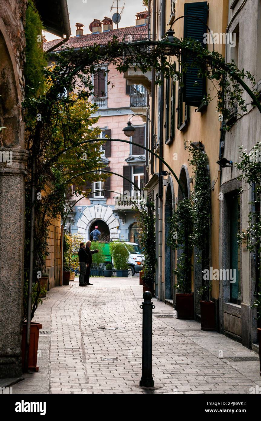 Romanesque architecture Como at the foothills of the Italian Alps along ...