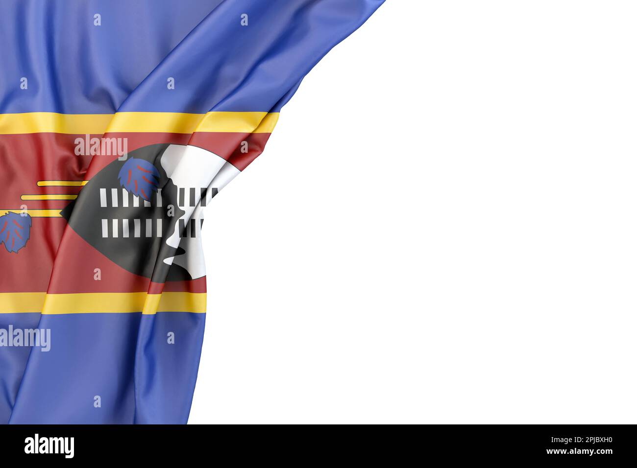Flag of Eswatini in the corner on white background. 3D Rendering Stock Photo - Alamy