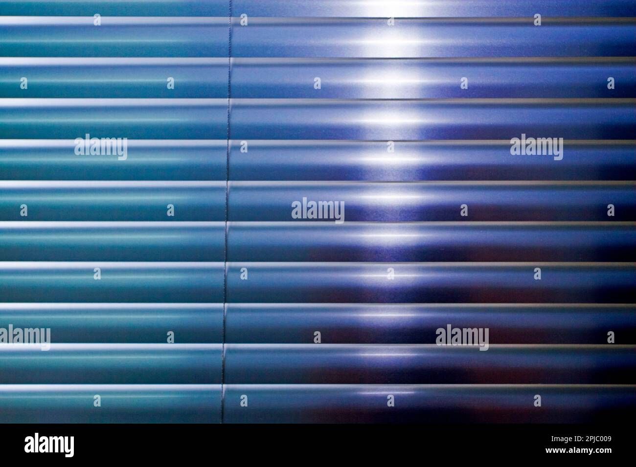 beam of sun through metal blinds on the window Stock Photo - Alamy