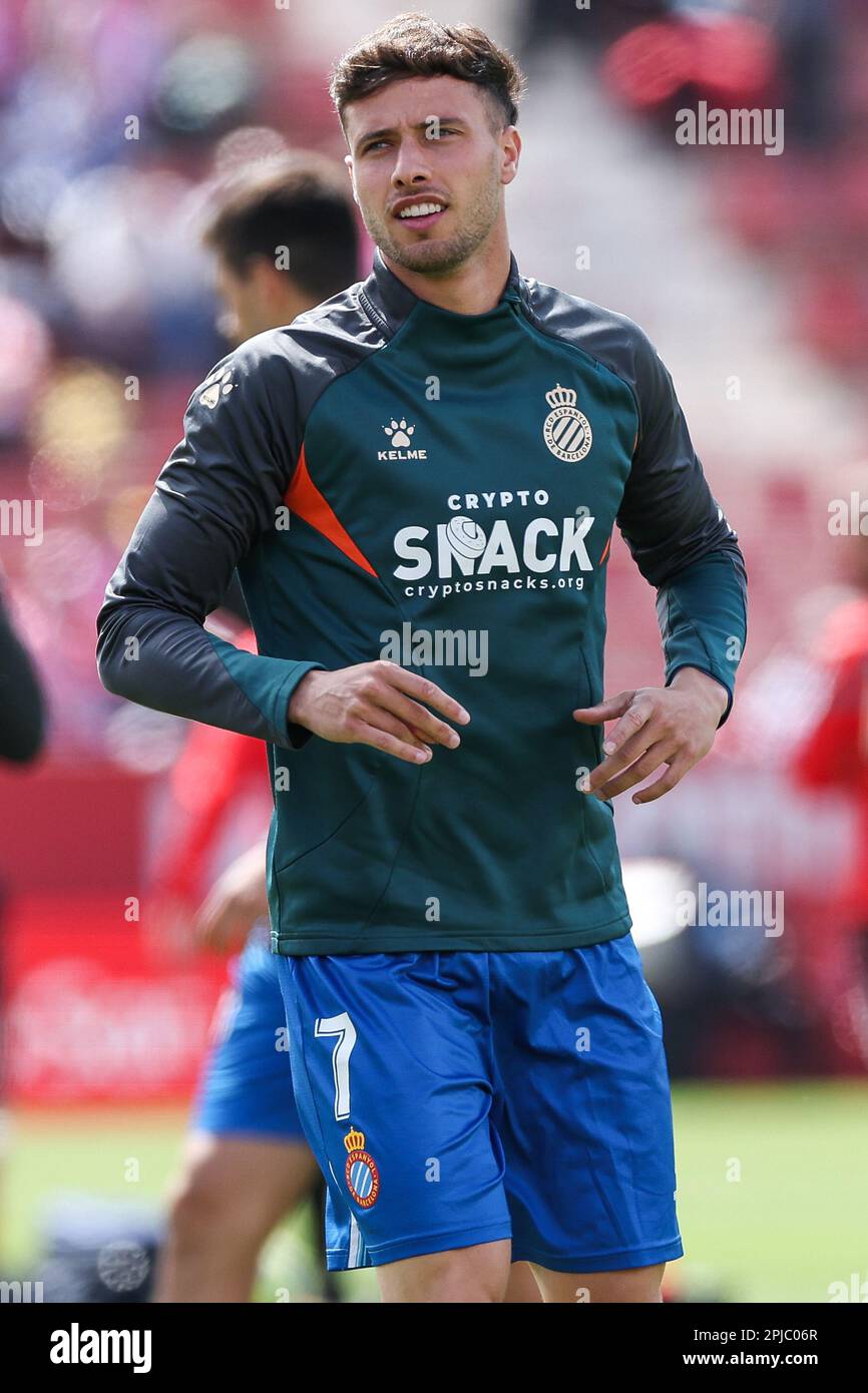 GIRONA, SPAIN - APRIL 1: Javi Puado of RCD Espanyol during the La Liga ...
