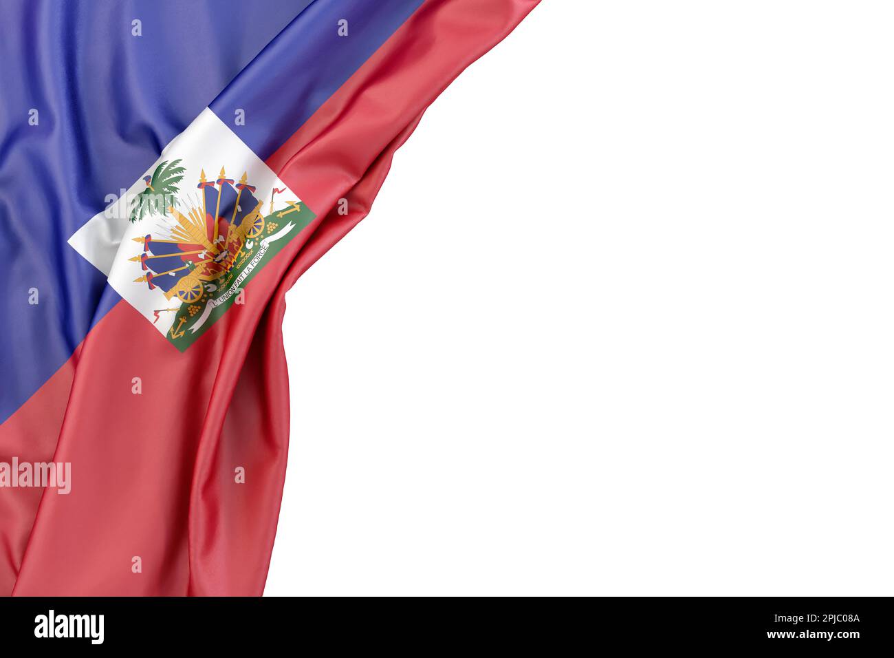 Flag of Haiti the corner on white background. Isolated. 3D Rendering Stock Photo - Alamy