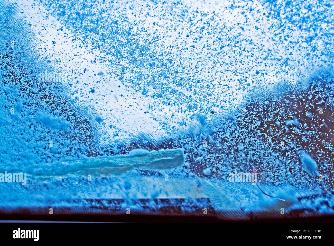 snow on a frozen windshield in winter Stock Photo - Alamy