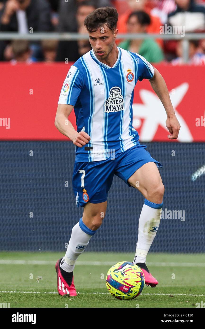 GIRONA, SPAIN - APRIL 1: Javi Puado of RCD Espanyol in action during ...