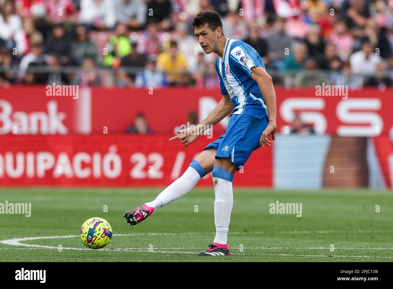 GIRONA, SPAIN - APRIL 1: Cesar Montes of RCD Espanyol in action during ...