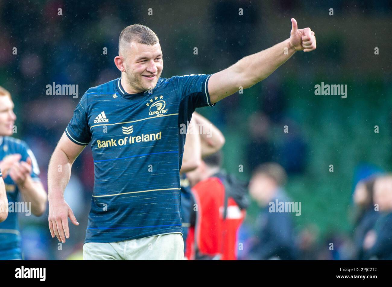 Dublin, Ireland. 01st Apr, 2023. Ross Molony of Leinster celebrates ...