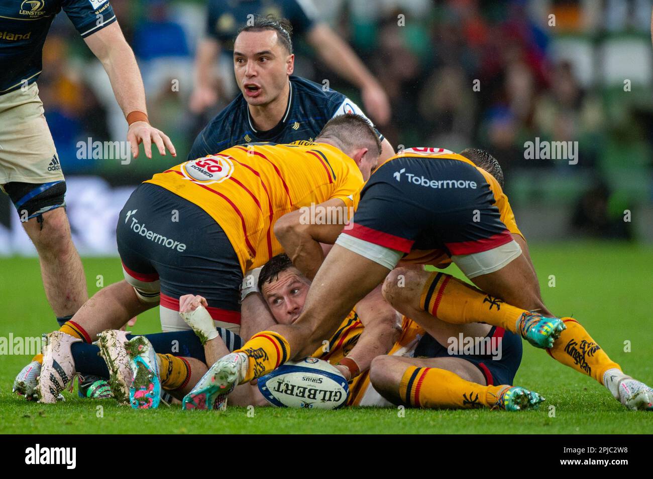 Dublin, Ireland. 01st Apr, 2023. Luke McGrath of Leinster with the ball ...