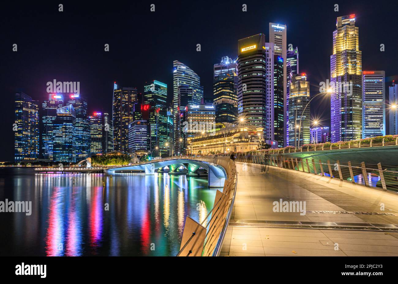 Merlion Park At Night