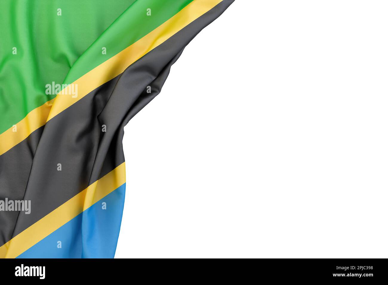 Flag of Tanzania in the corner on white background. Isolated. 3D Rendering Stock Photo - Alamy