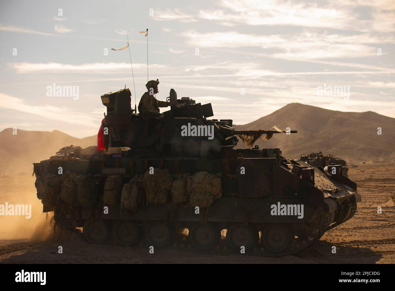 A modernized M2A4 Bradley Fighting Vehicle crew assigned to the ...