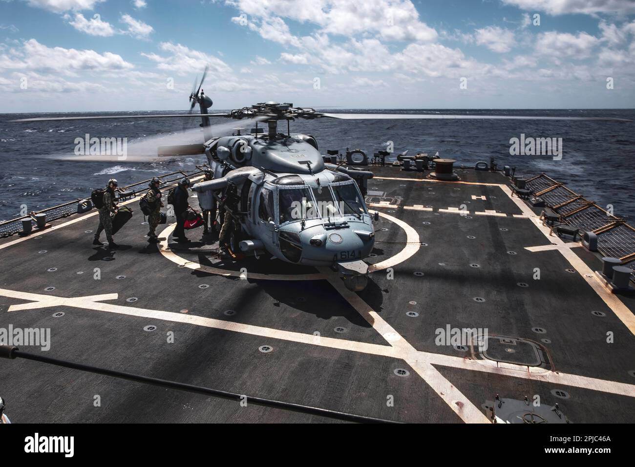 ATLANTIC OCEAN (March 29, 2023) An MH-60S Sea Hawk helicopter assigned ...