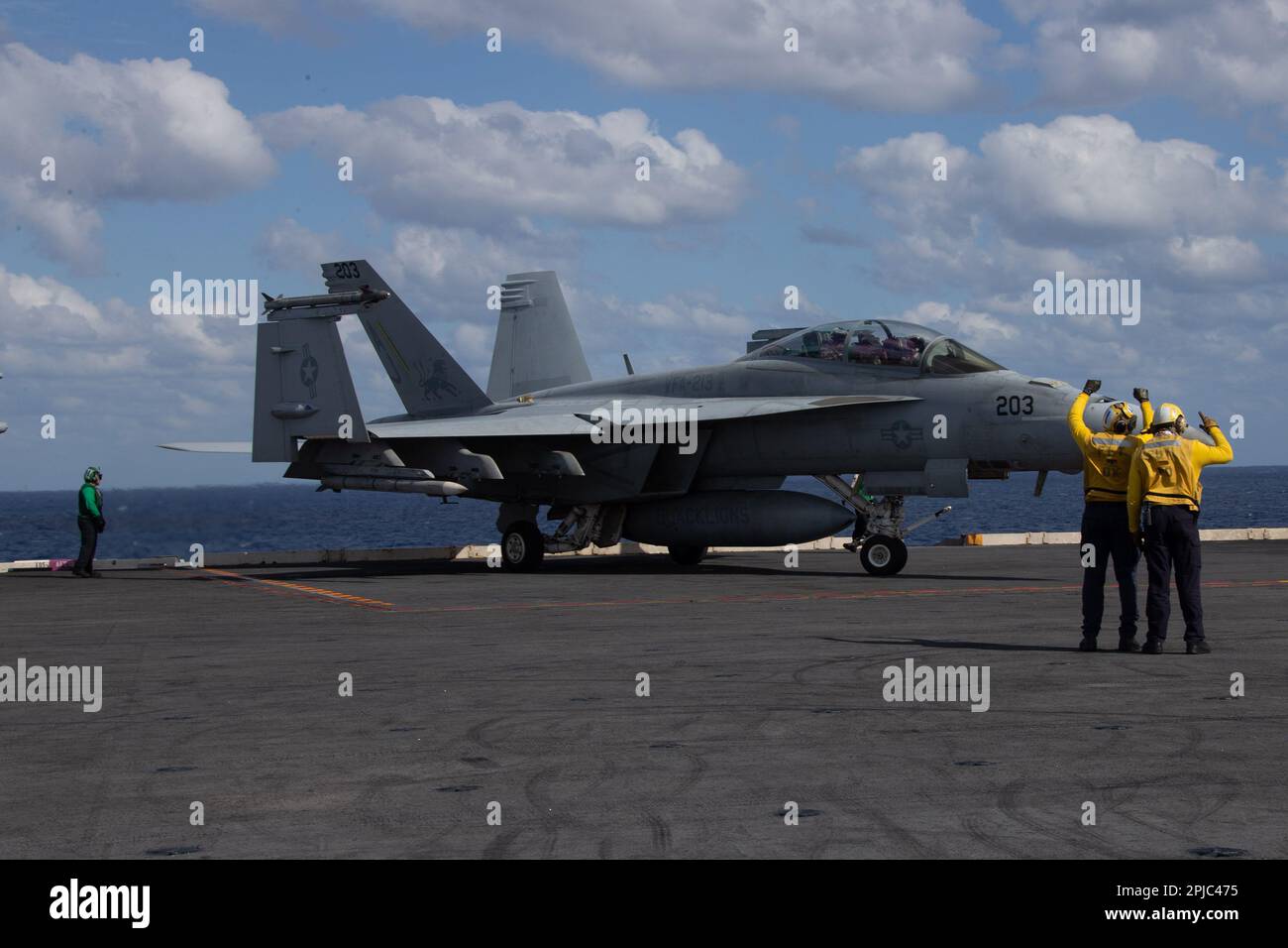 Sailors assigned to the first-in-class aircraft carrier USS Gerald R ...