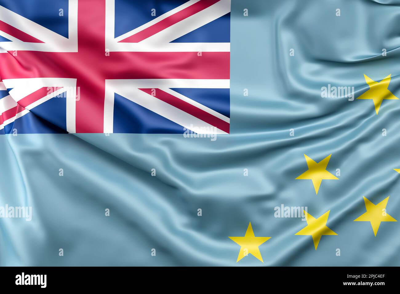 Tuvalu flag waving fabric satin hi-res stock photography and images - Alamy