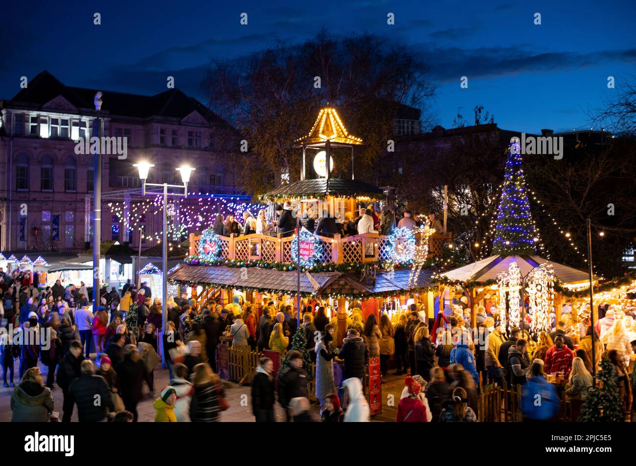 Christmas markets in Cardiff City Centre in Wales, UK, during Christmas ...