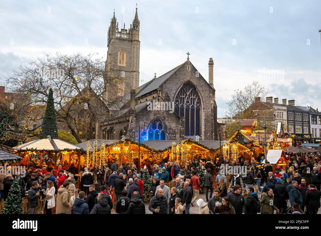 Christmas markets in Cardiff City Centre in Wales, UK, during Christmas ...