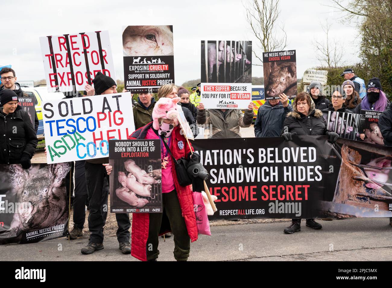 Bickmarsh, Alcester, Warwickshire, UK. 1st April 2023. Animal Justice ...