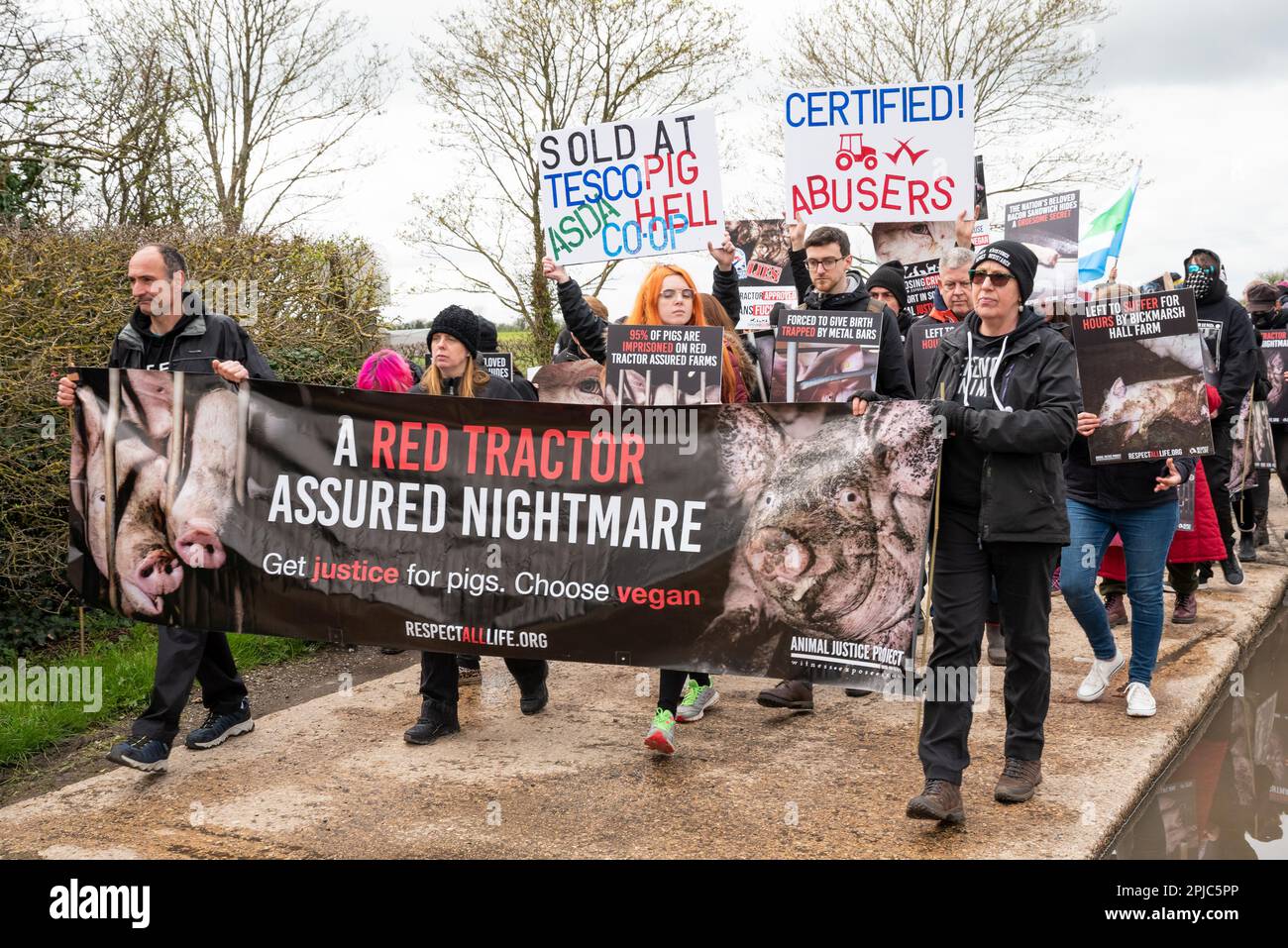 Bickmarsh, Alcester, Warwickshire, UK. 1st April 2023. Animal Justice ...