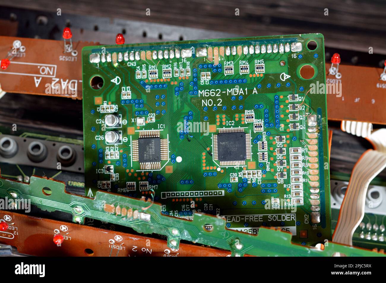 Cairo, Egypt, April 1 2023: Broken electronic musical keyboard, cracked ...