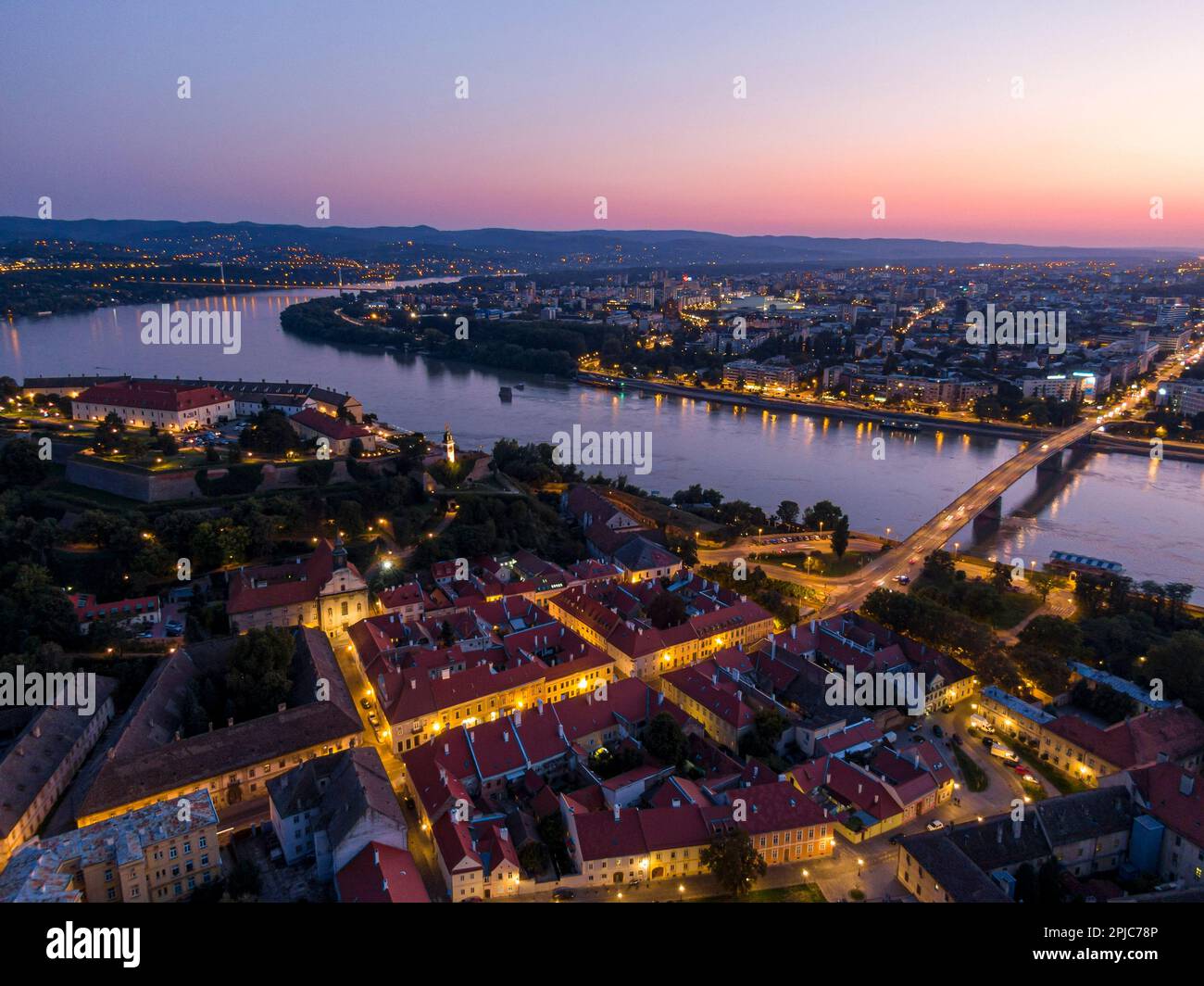 Sunsets above Petrovaradin, Novi Sad Serbia Stock Photo - Alamy