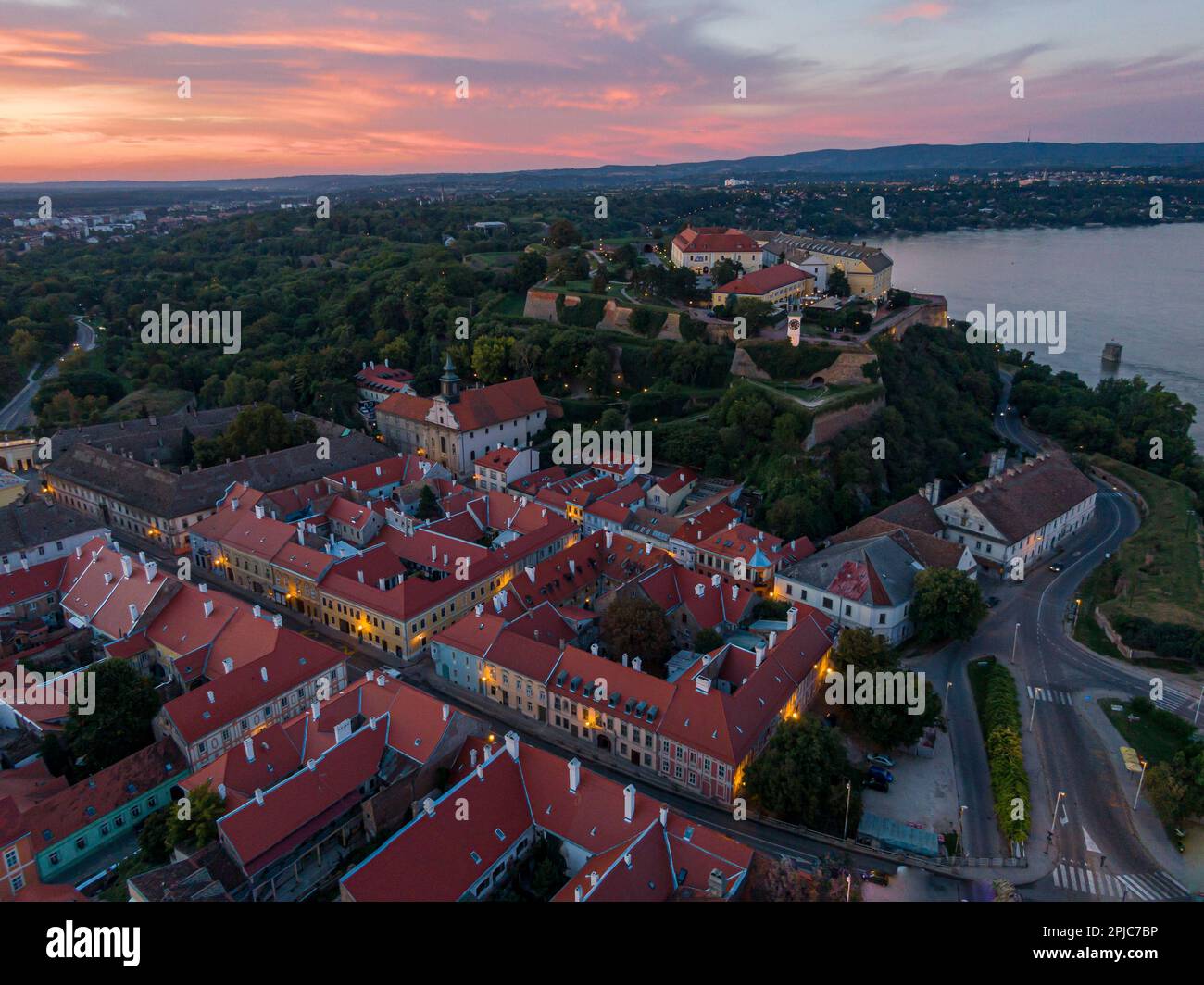 Sunsets above Petrovaradin, Novi Sad Serbia Stock Photo - Alamy