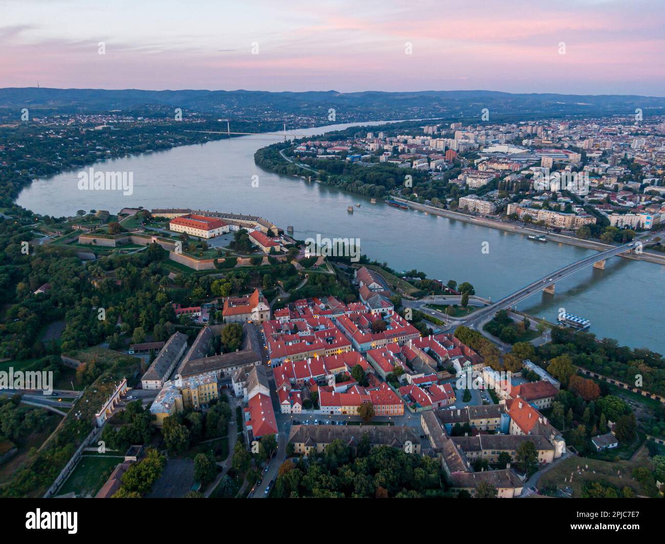 Sunsets above Petrovaradin, Novi Sad Serbia Stock Photo - Alamy