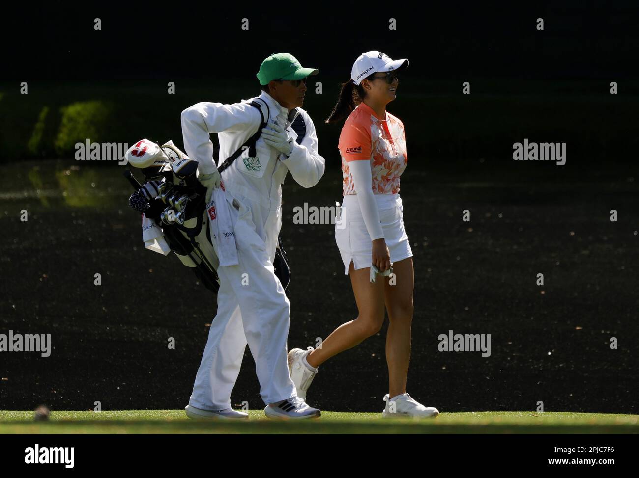Augusta, United States. 01st Apr, 2023. Rose Zhang walks with her ...