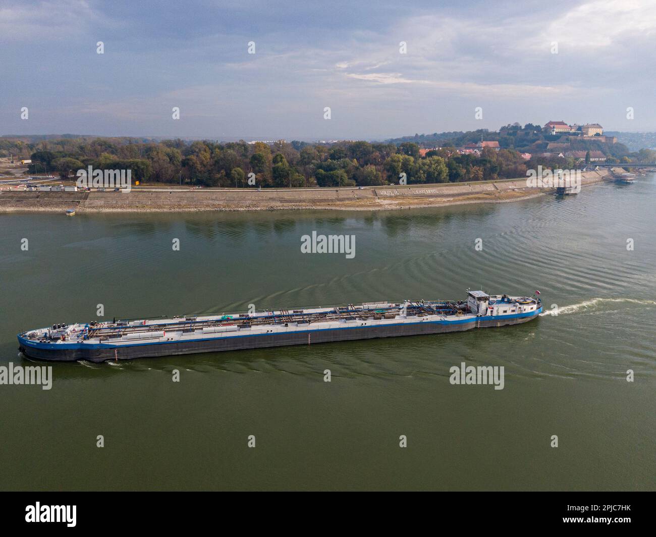 Tanker on Danube river near Novi Sad, Serbia Stock Photo - Alamy