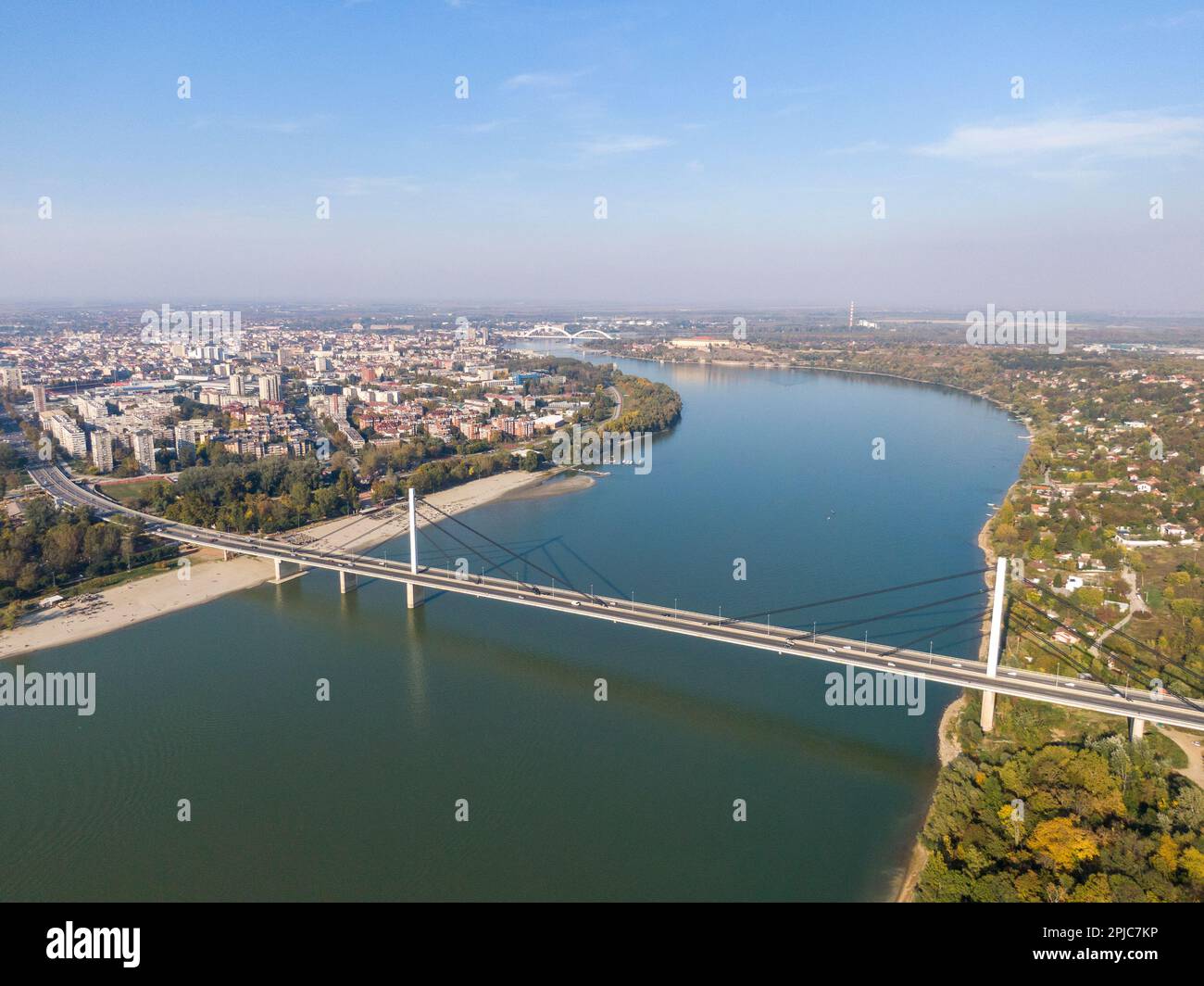 Most Slobode on Danube river in Novi Sad, Serbia Stock Photo - Alamy