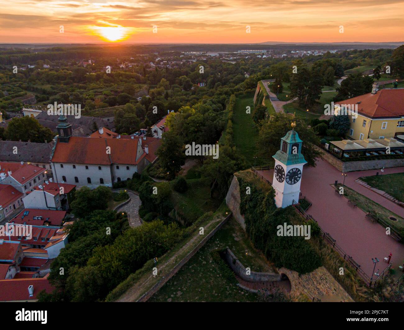 Sunsets above Petrovaradin, Novi Sad Serbia Stock Photo - Alamy
