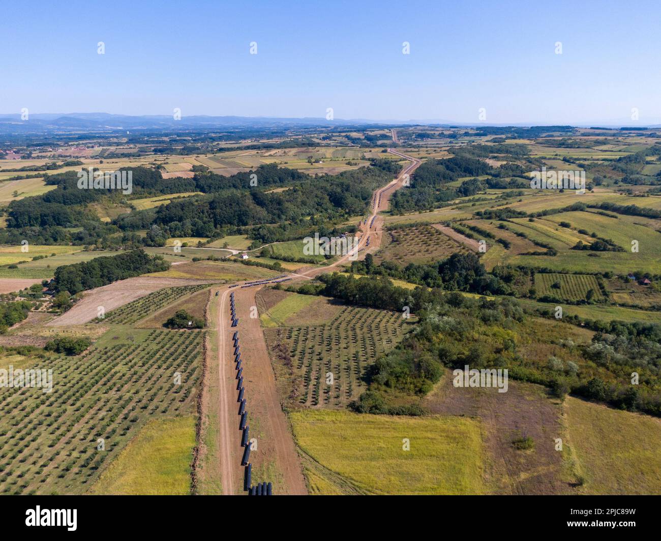Above the main gas pipeline construction Stock Photo - Alamy