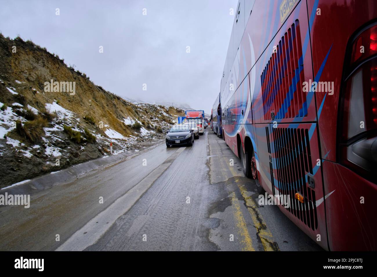 morococha. January 04, 2023 – Blockade of the central highway (Lima ...