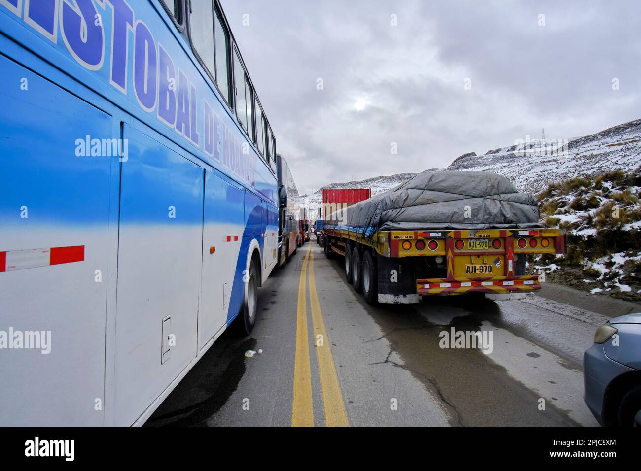 morococha. January 04, 2023 – Blockade of the central highway (Lima ...