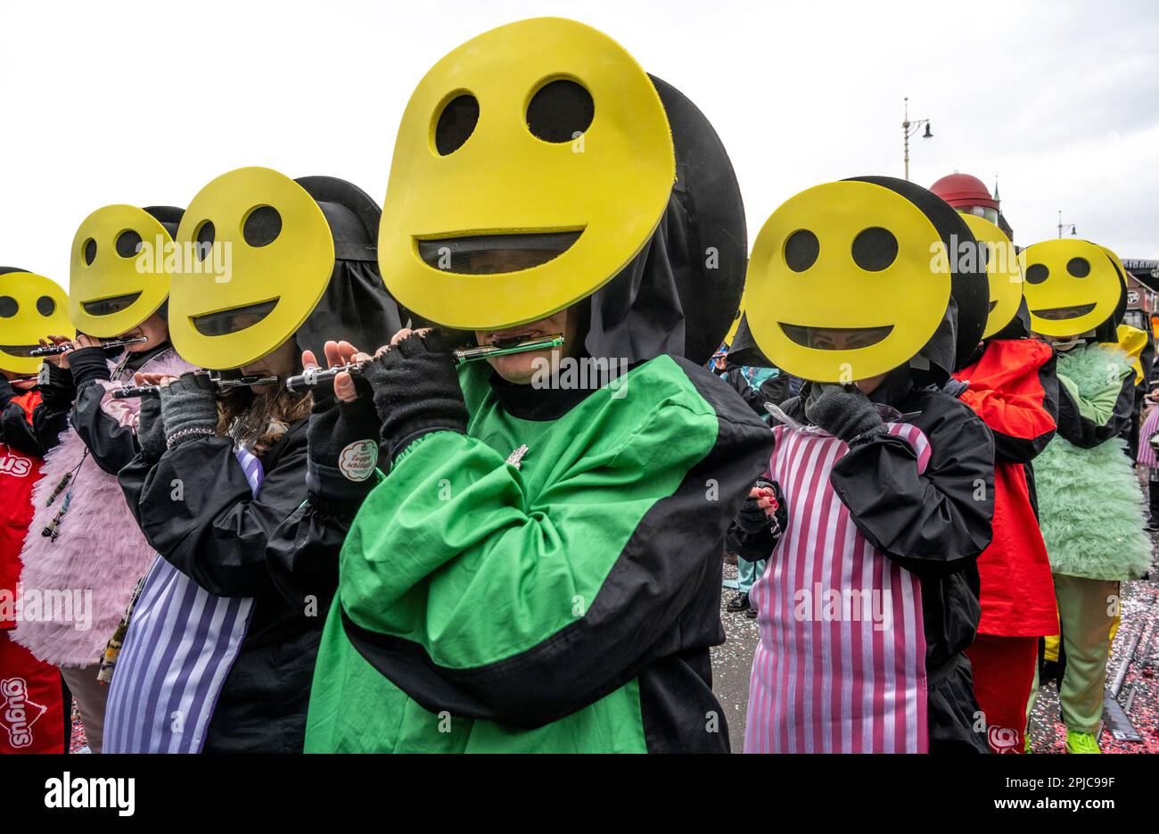 Smiley Face costumes at the Basel Switzerland Carnival or Fasnacht ...