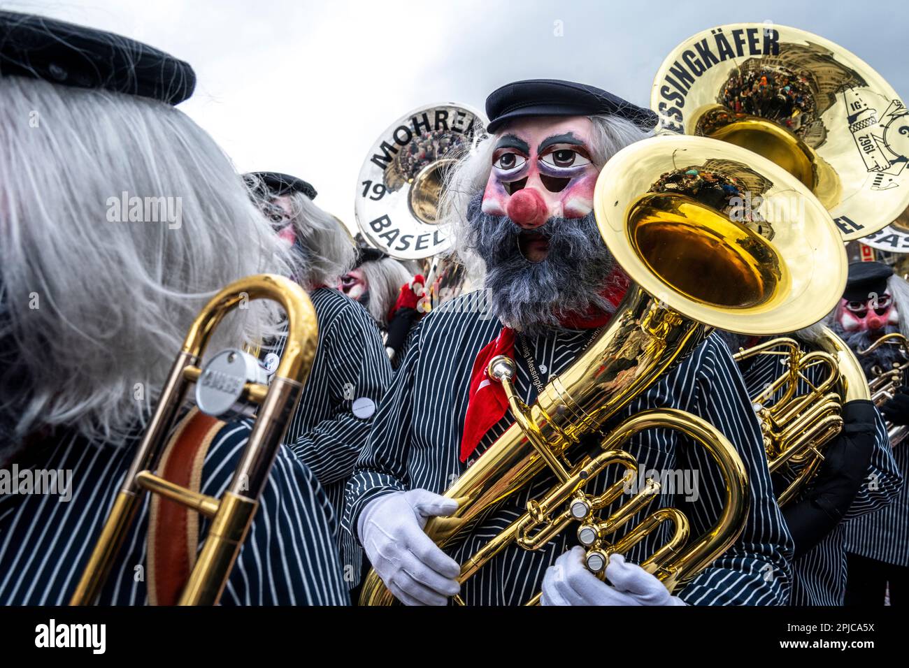tuba player at the Basel Switzerland Carnival or Fasnacht parade Stock ...