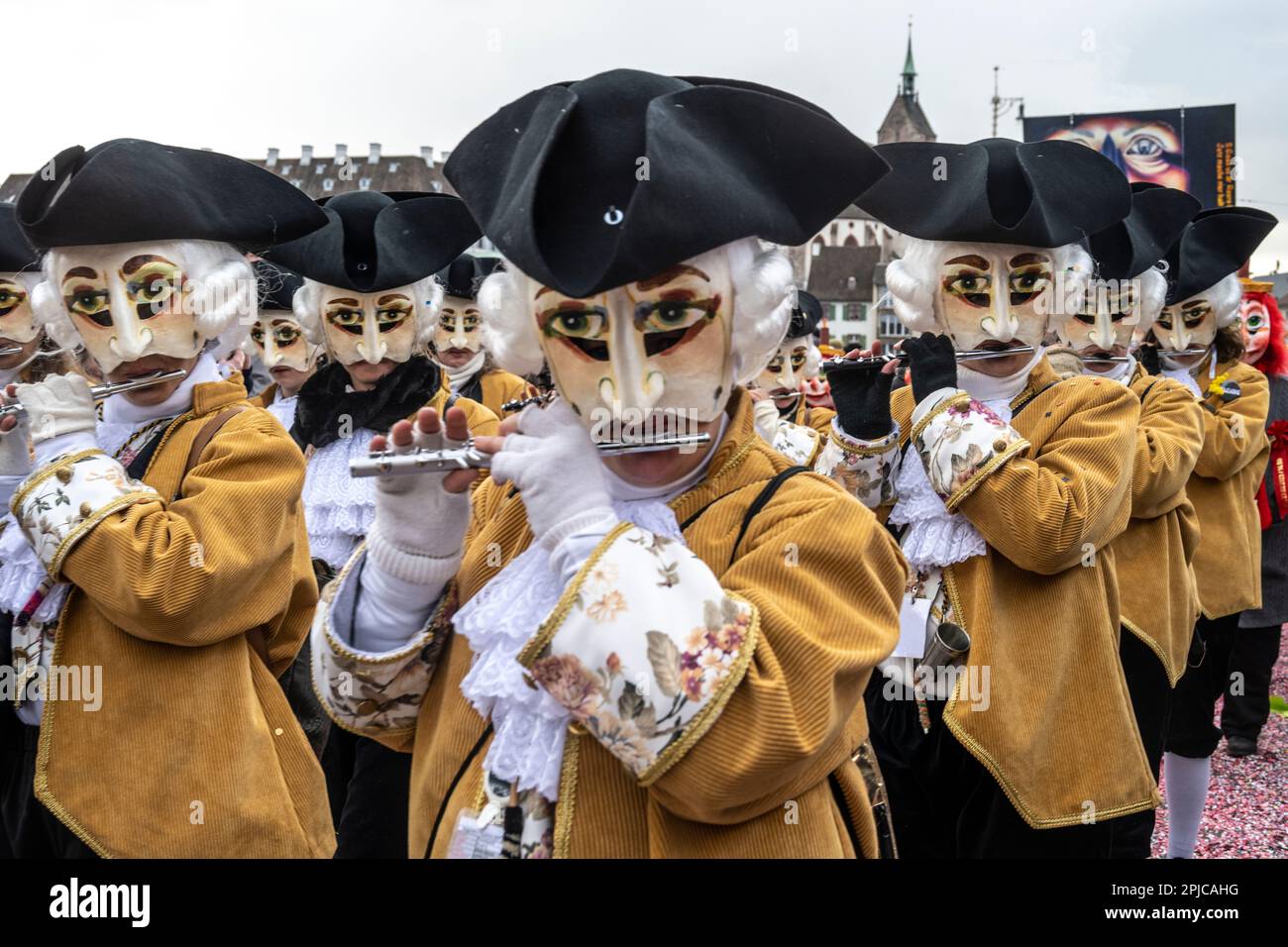 Tricorn hat and French theme costumes at the Basel Switzerland Carnival ...