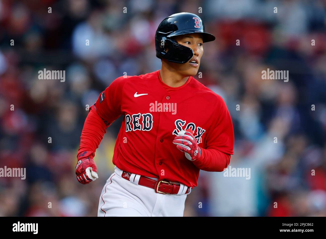 Boston Red Sox's Masataka Yoshida during the third inning of a baseball game against the ...