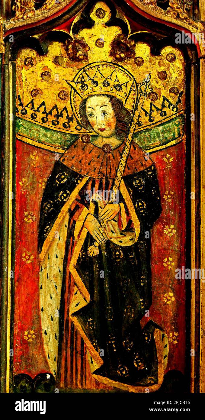 Eye, Suffolk, rood screen painting, late 15th century, King Henry 6th ...