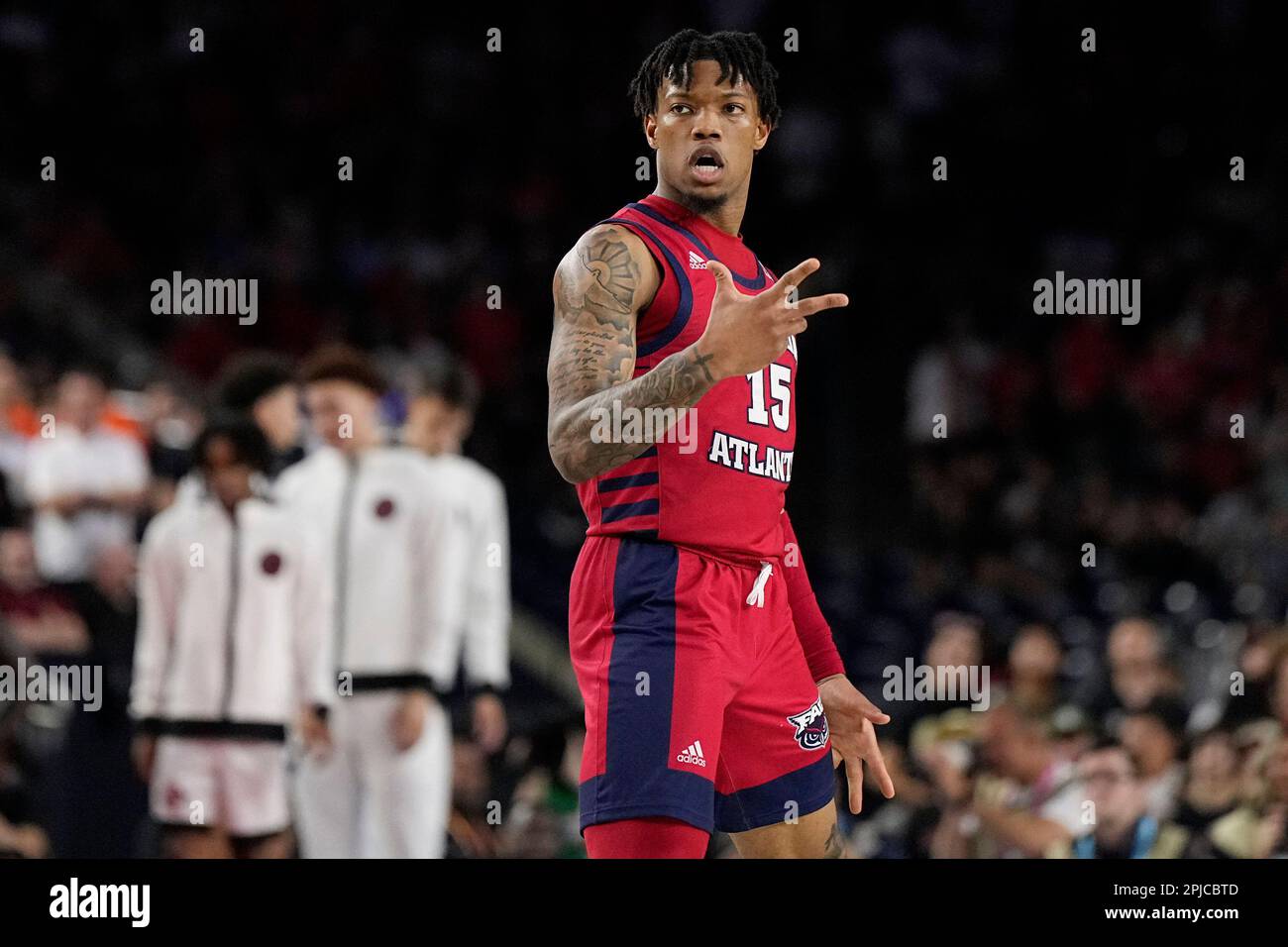 Florida Atlantic guard Alijah Martin celebrates after scoring against ...