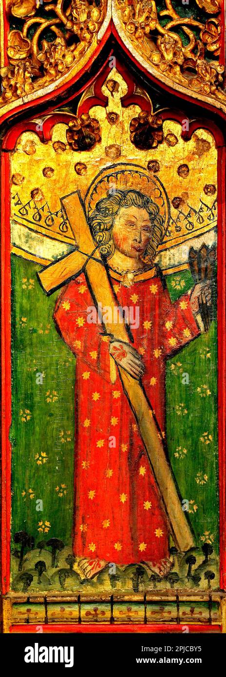 Eye, Suffolk, William of Norwich, rood screen painting, England, UK ...