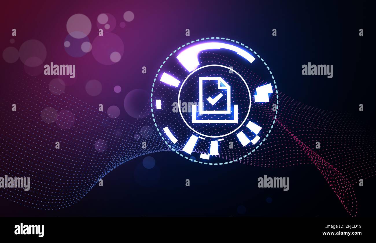 Virtual icon of computer file on dark background Stock Photo - Alamy