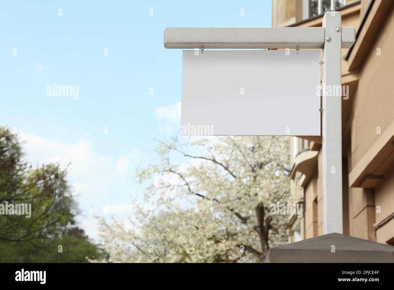 Blank advertising board on city street. Mockup for design Stock Photo ...