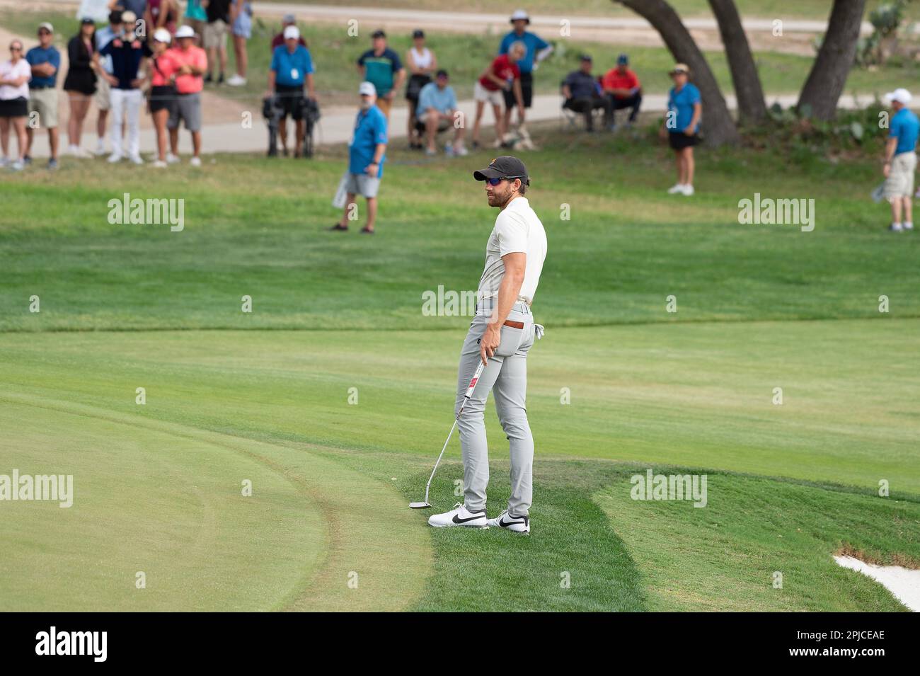 April 01, 2023: Patrick Rogers in action third round at the Valero Texas Open, TPC San Antonio ...