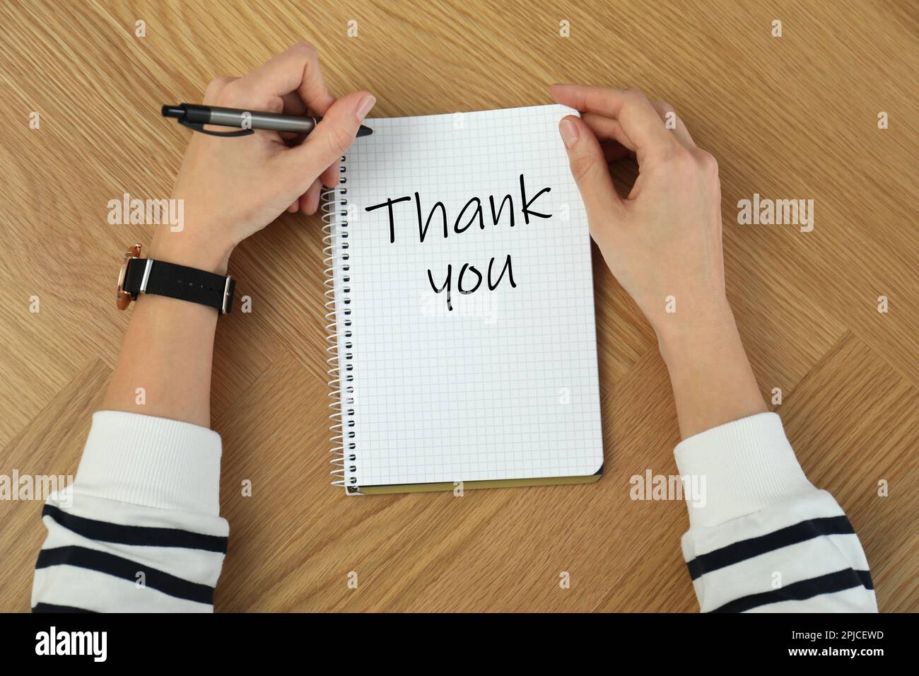 Woman writing thank you note hi-res stock photography and images - Alamy